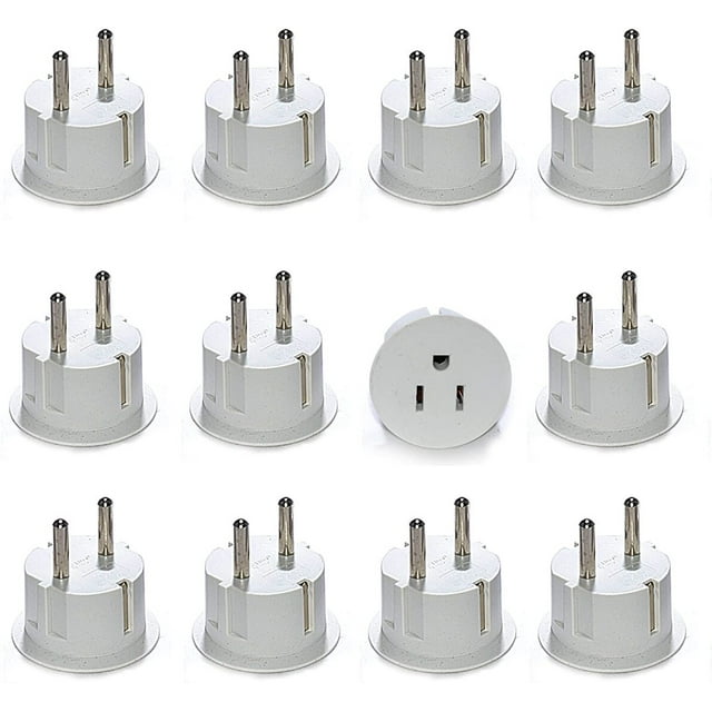 OREI American USA to European Schuko Germany Plug Adapters - 12 Pack ...