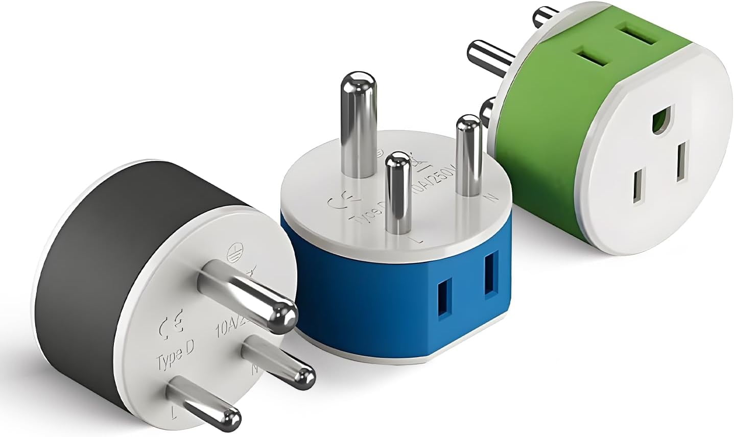 OREI Universal Power Adapter for India, Nepal, Maldives & Other ...