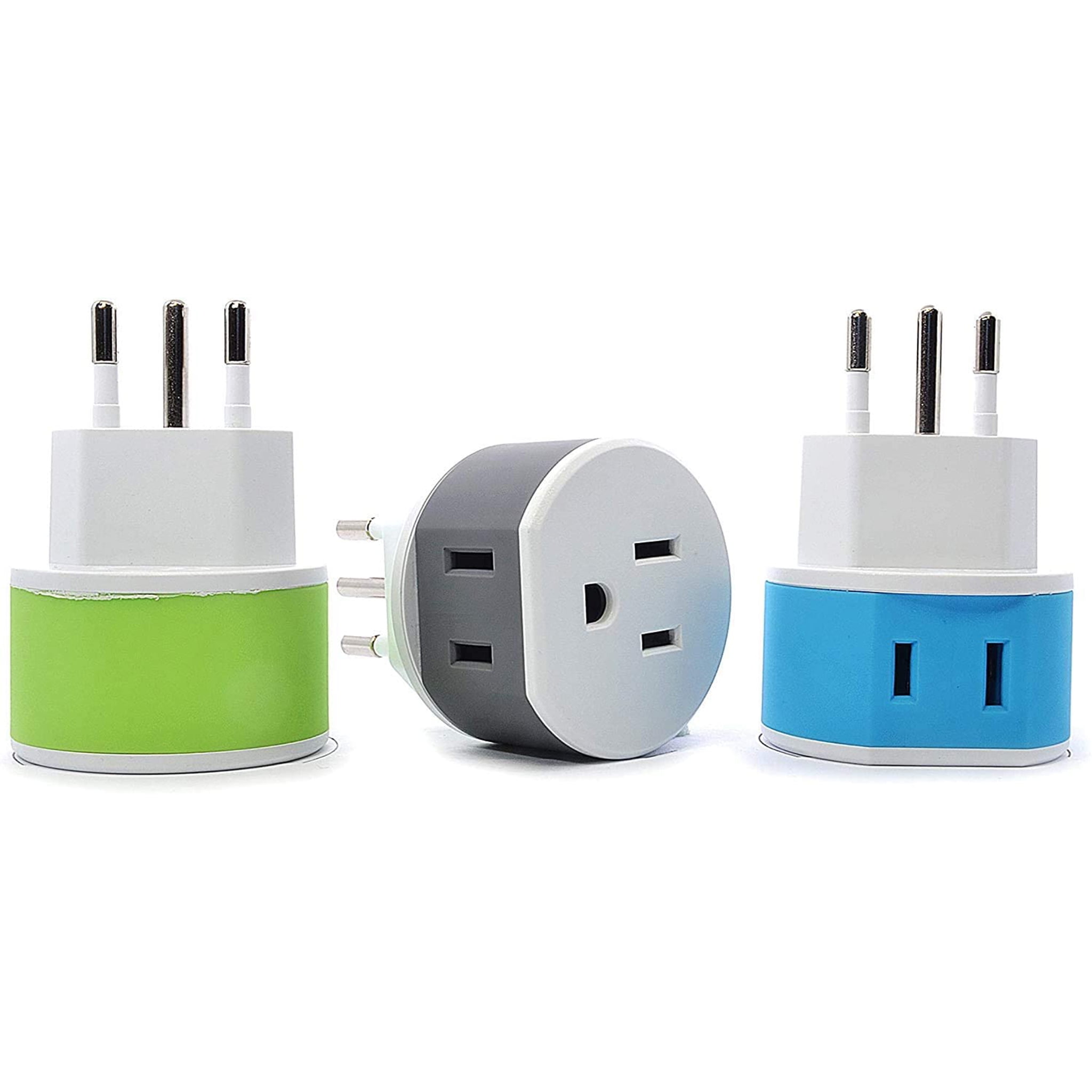 OREI Italy, Uruguay Power Plug Adapter with 2 USA Inputs - Travel 3 ...