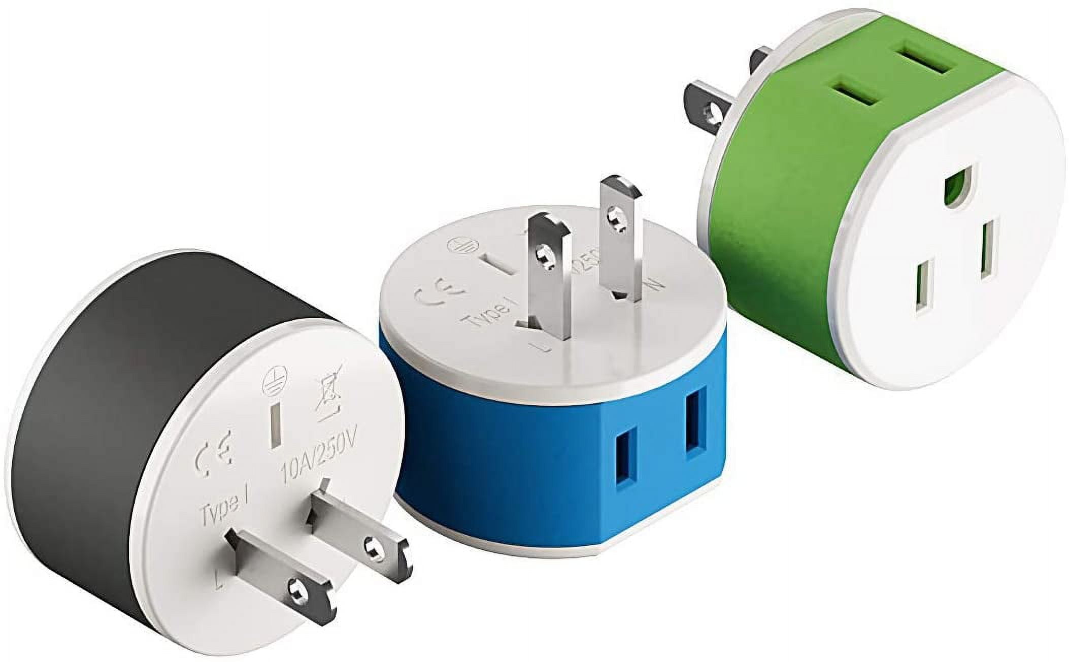 OREI Japan, Philippines Power Plug Adapter with 2 USA Inputs - Travel 3 ...