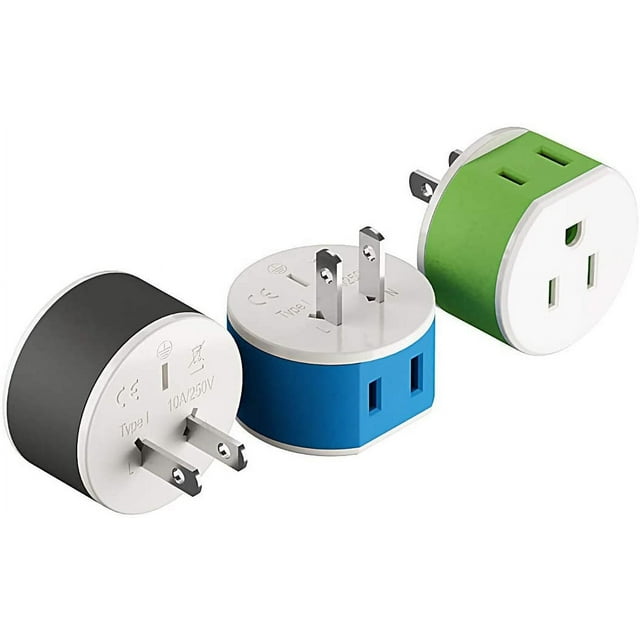 OREI Japan, Philippines Power Plug Adapter with 2 USA Inputs - Travel 3 ...