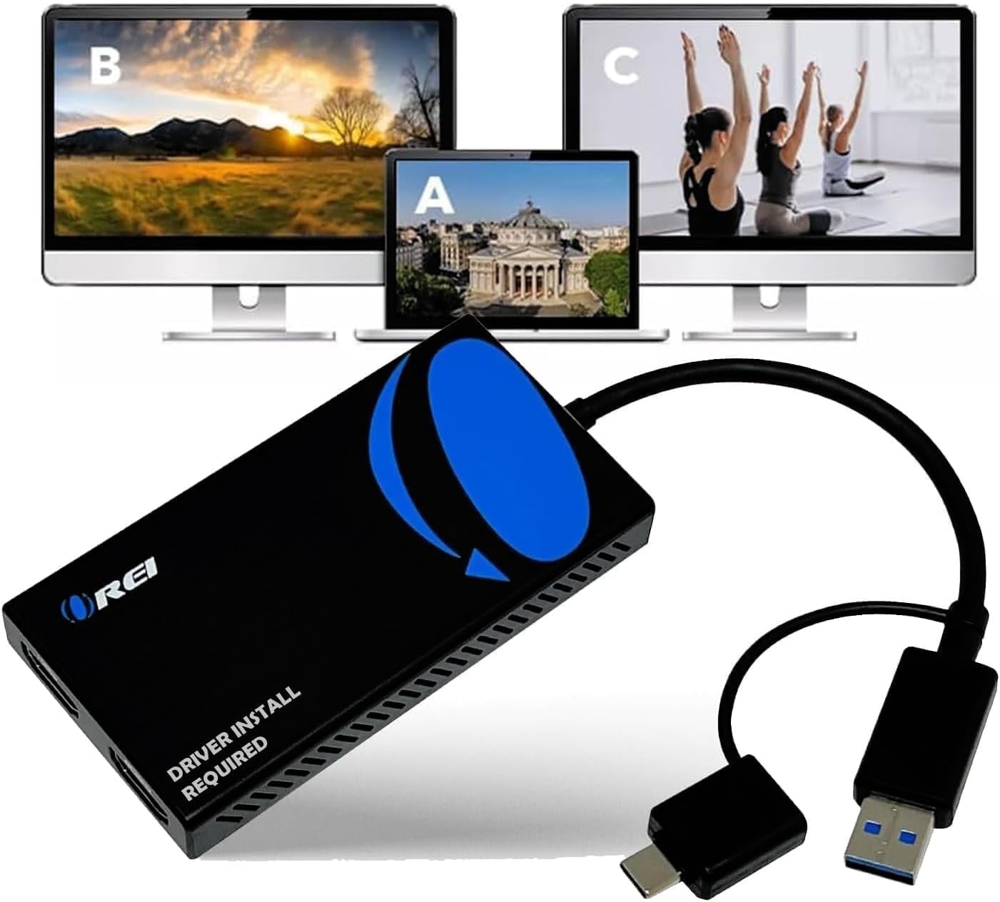 OREI SplitXtend HDMI Splitter Extender for Dual Video Monitor Extended ...