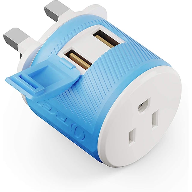 OREI UK, Ireland, Dubai Travel Plug Adapter with Dual USB - USA Input ...