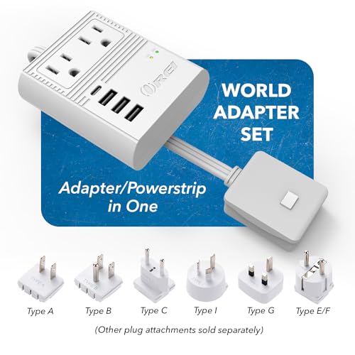 OREI World Travel Plug Adapter M8 Max, 3 USB + Pd 18W USB-C Input - 2 ...