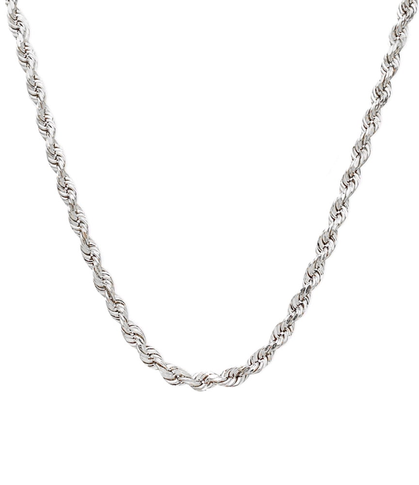 ORENTINI 925 Sterling Silver Plated 4MM Rope Chain Necklace with Gift ...