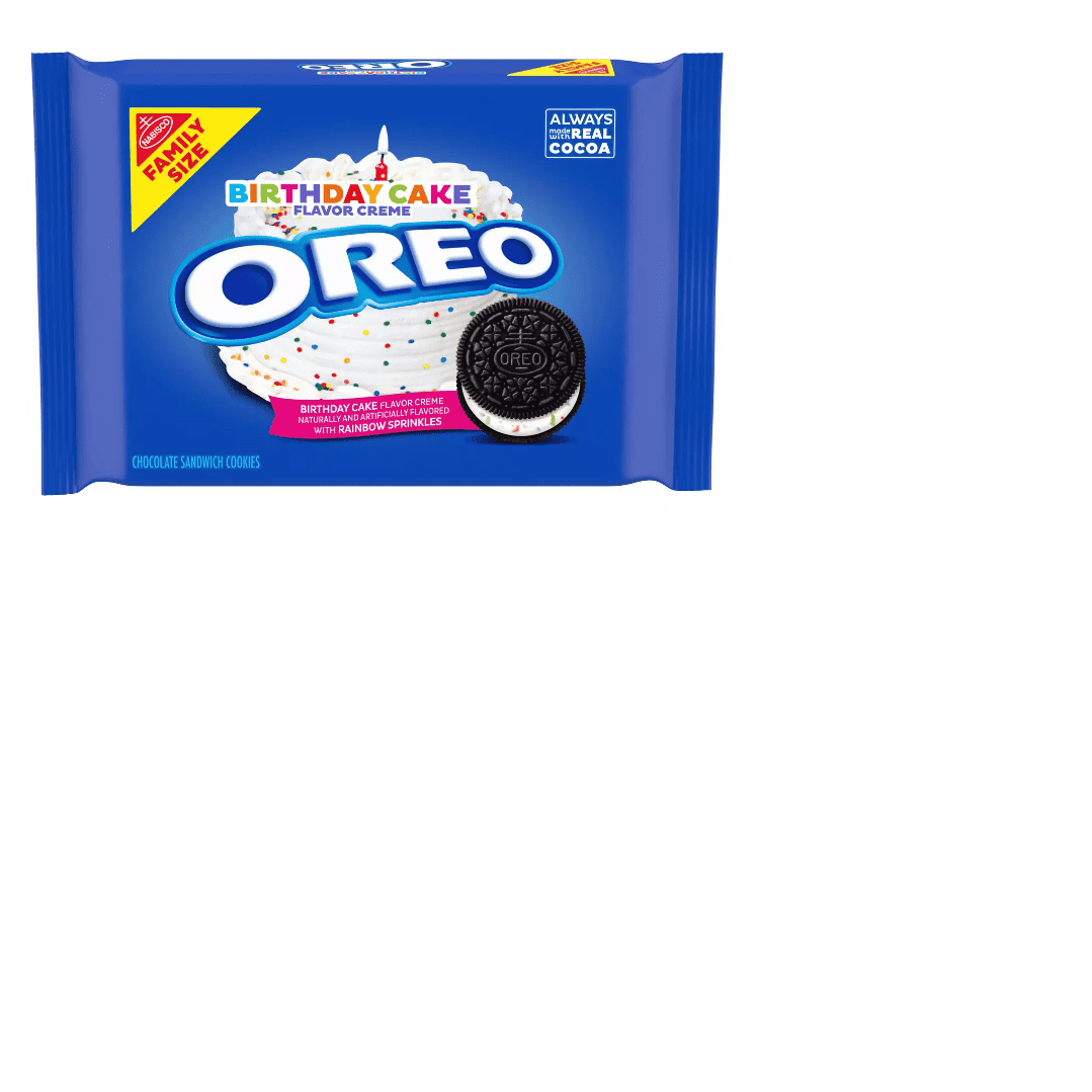 OREO Birthday Cake Chocolate Sandwich Cookies Family Size, 17 oz ...