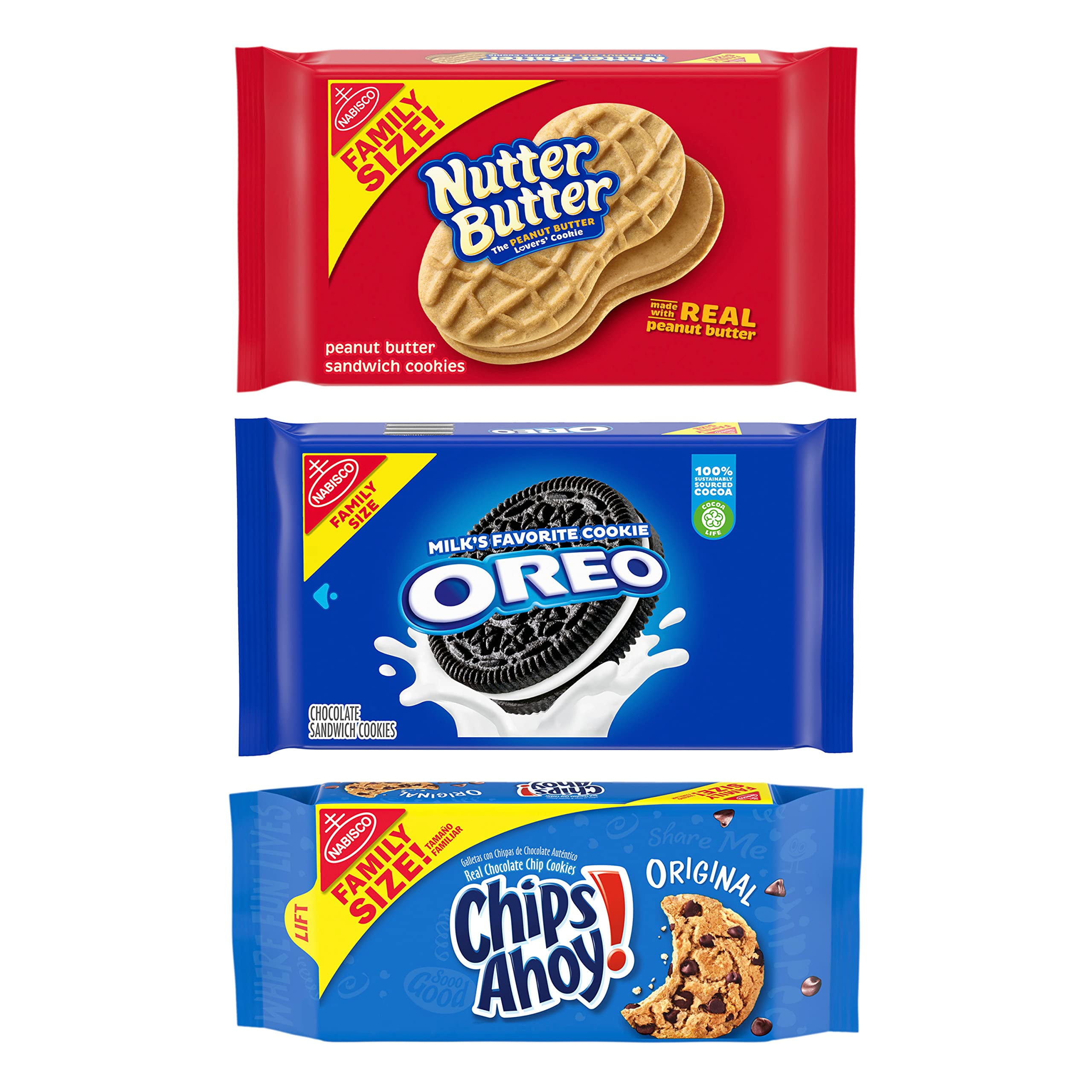 OREO, CHIPS AHOY!EGSC & Nutter Butter Cookies Variety Pack, Family Size ...