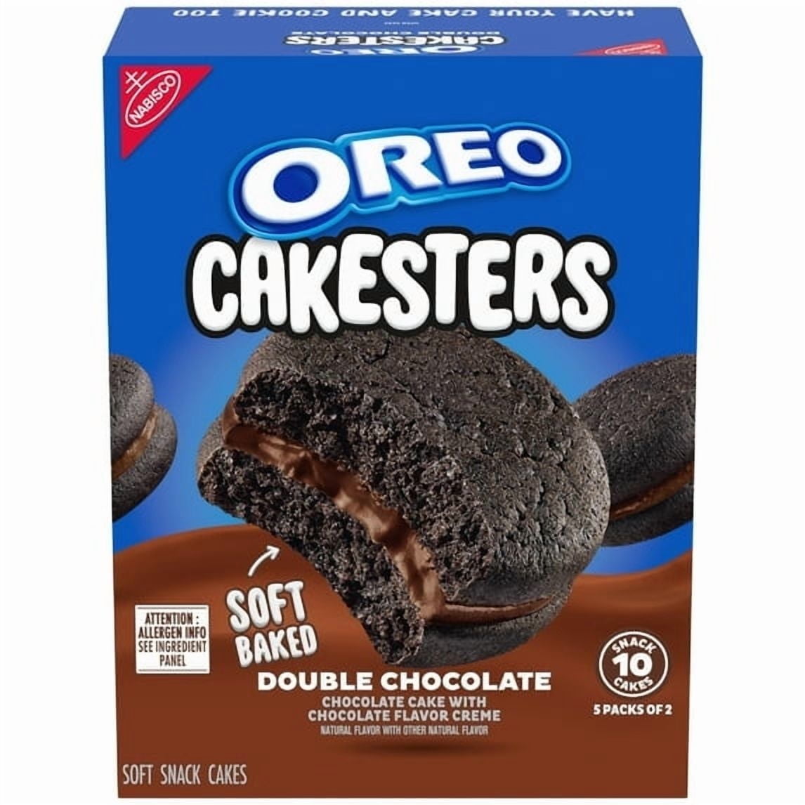 OREO Cakesters Double Chocolate Soft Snack Cakes, 5 - 2.02 oz Snack ...