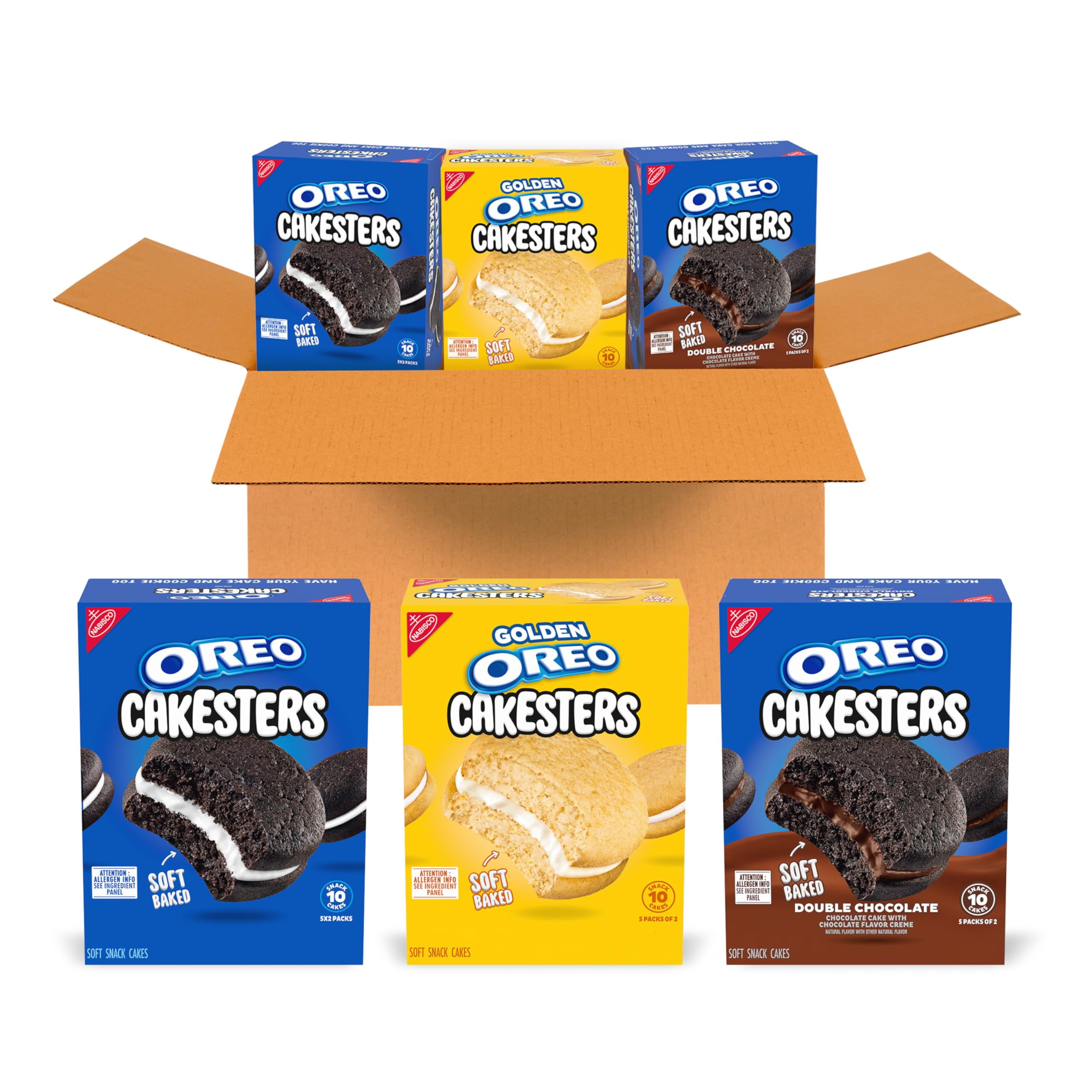 OREO Cakesters Soft Snack IEF31 Cakes Variety Pack, 3-5 Count Packs (15 ...