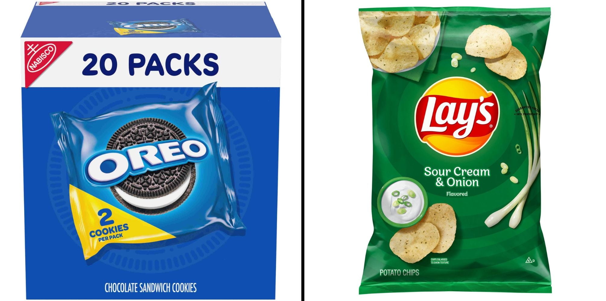 OREO Chocolate Sandwich Cookies 20 pk & Lay's Sour Cream & Onion Potato ...