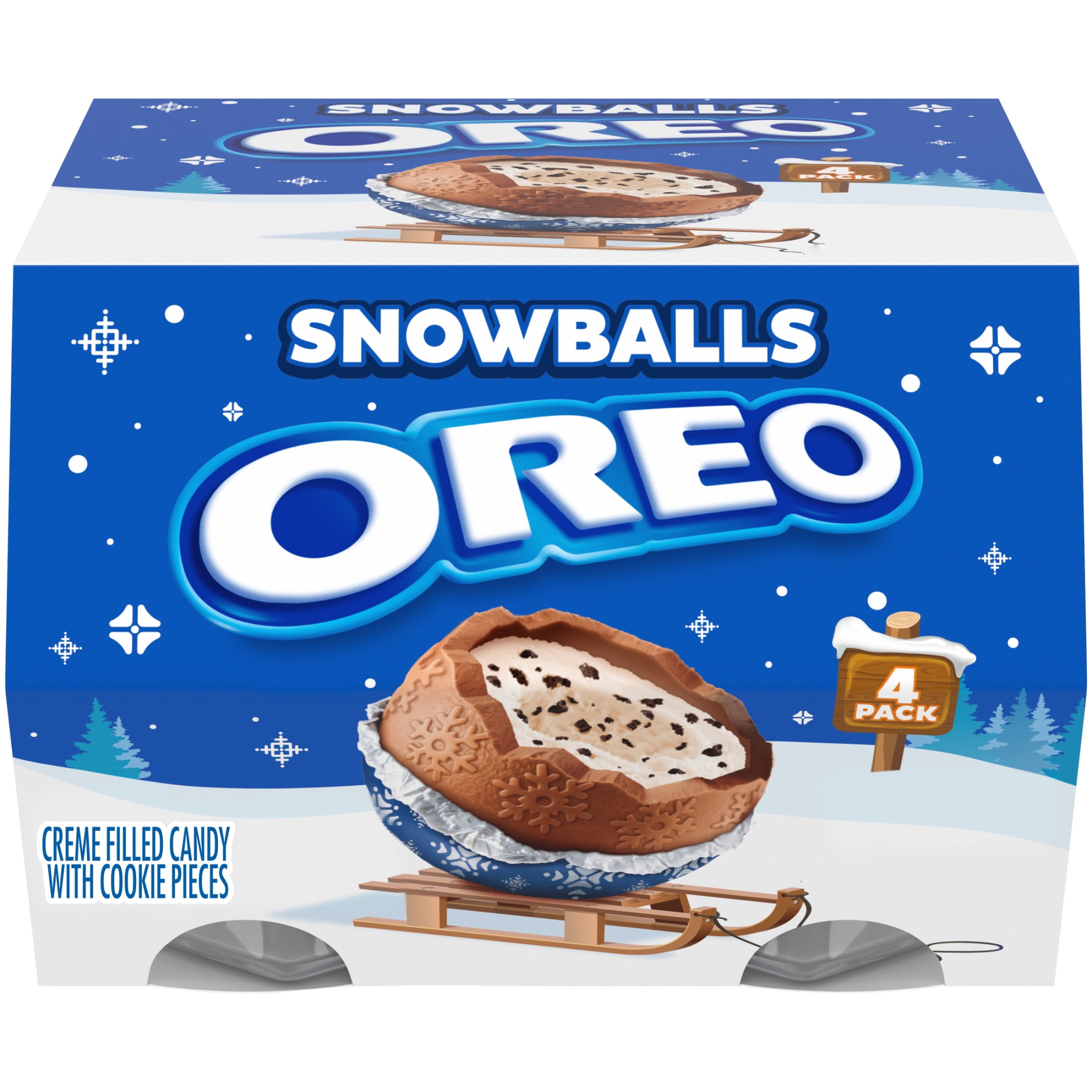 (2 pack) OREO Chocolate Snowballs, Creme Filled Holiday Candy with ...