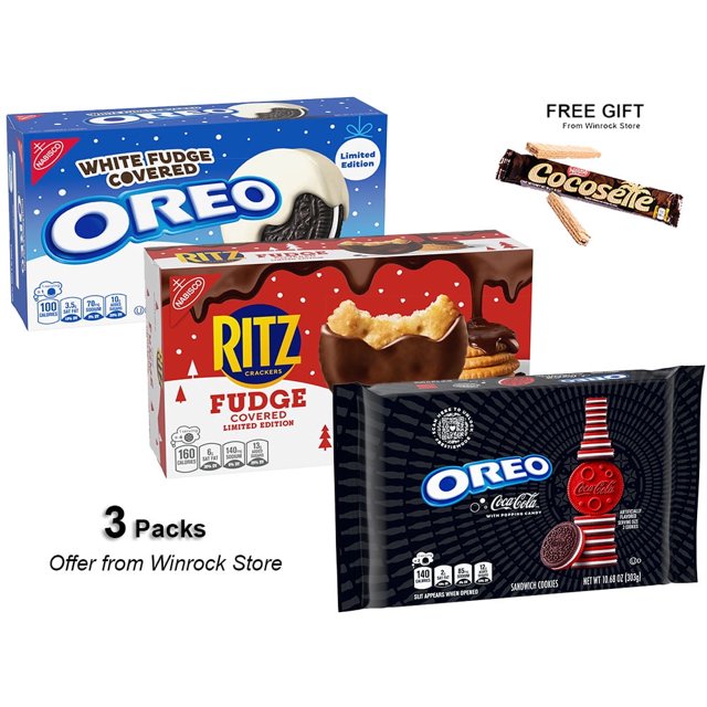 OREO Coca-Cola Sandwich Cookies, 10.68 oz AND RITZ Fudge Covered ...