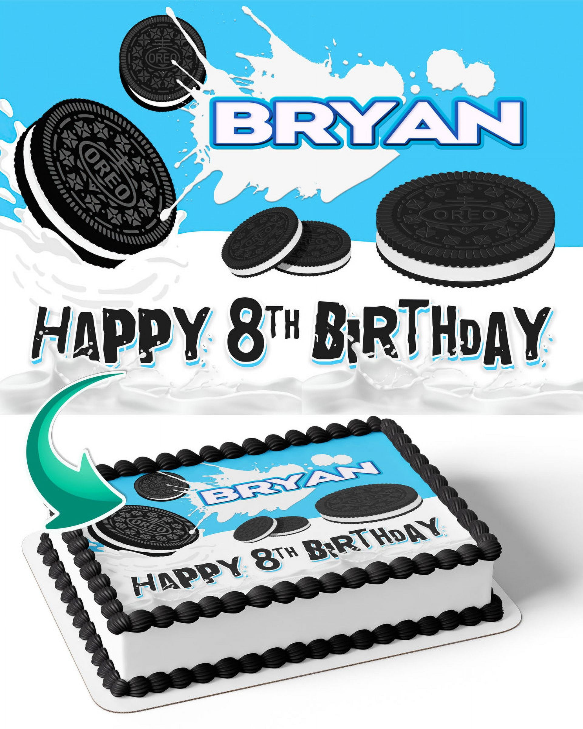 OREO Cookies Edible Cake Image Topper Personalized Birthday Party 1/4 ...