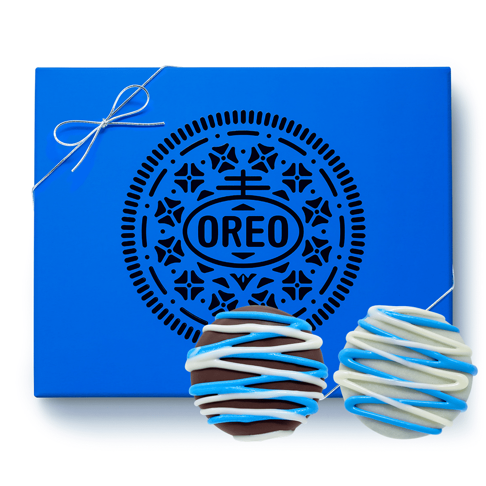 OREO Celebrations Blue & White Drizzled Mixed Fudge Covered Cookies ...