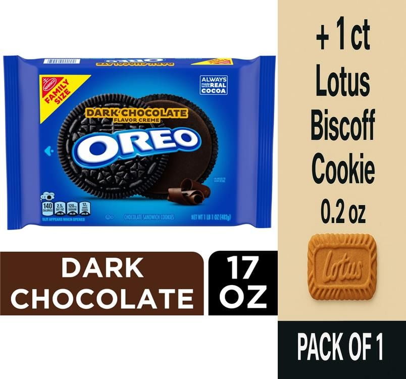 OREO Dark Chocolate Creme Chocolate Sandwich Cookies Family Size 17 oz ...