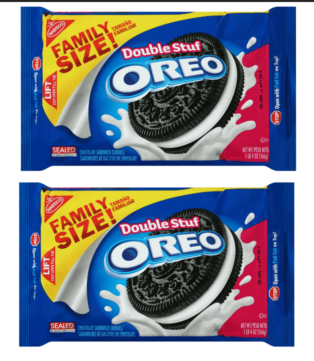 OREO Double Stuf Chocolate Sandwich Cookies, Baked, Family Size, Shelf ...