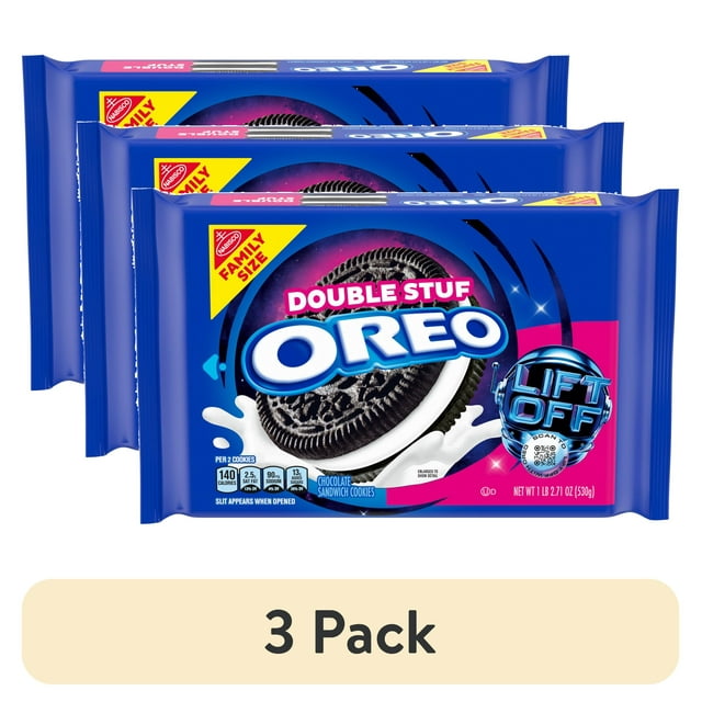 (3 pack) OREO Double Stuf Chocolate Sandwich Cookies, Family Size, 18.71 oz - Walmart.com