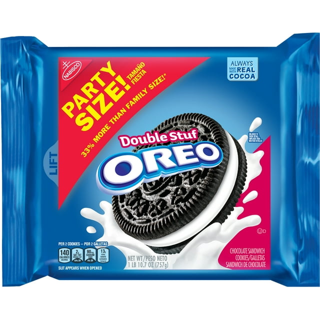 OREO Double Stuf Chocolate Sandwich Cookies, Party Size, 26.7 oz - Walmart.com