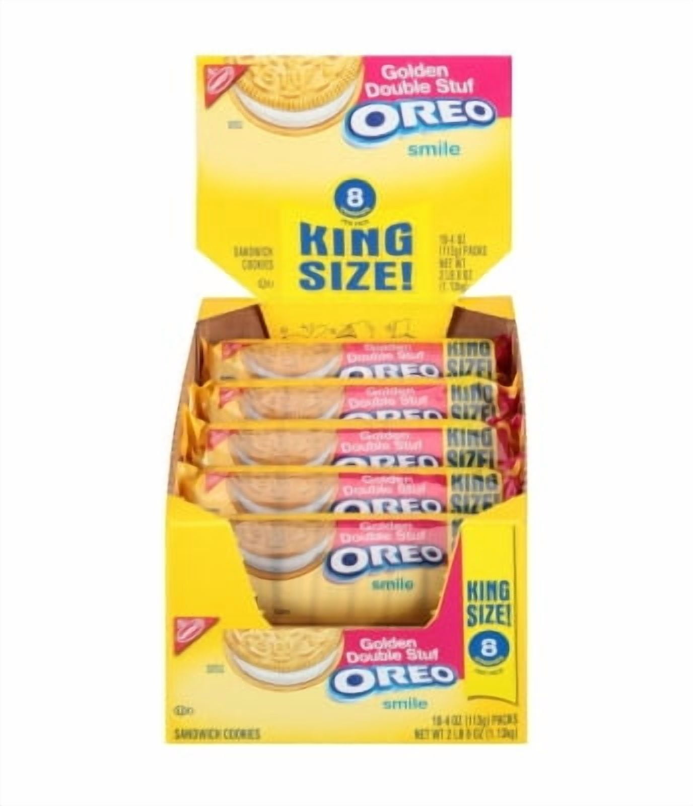 OREO Double Stuf Golden .. Sandwich Cookies, 10 King .. Size Snack ...