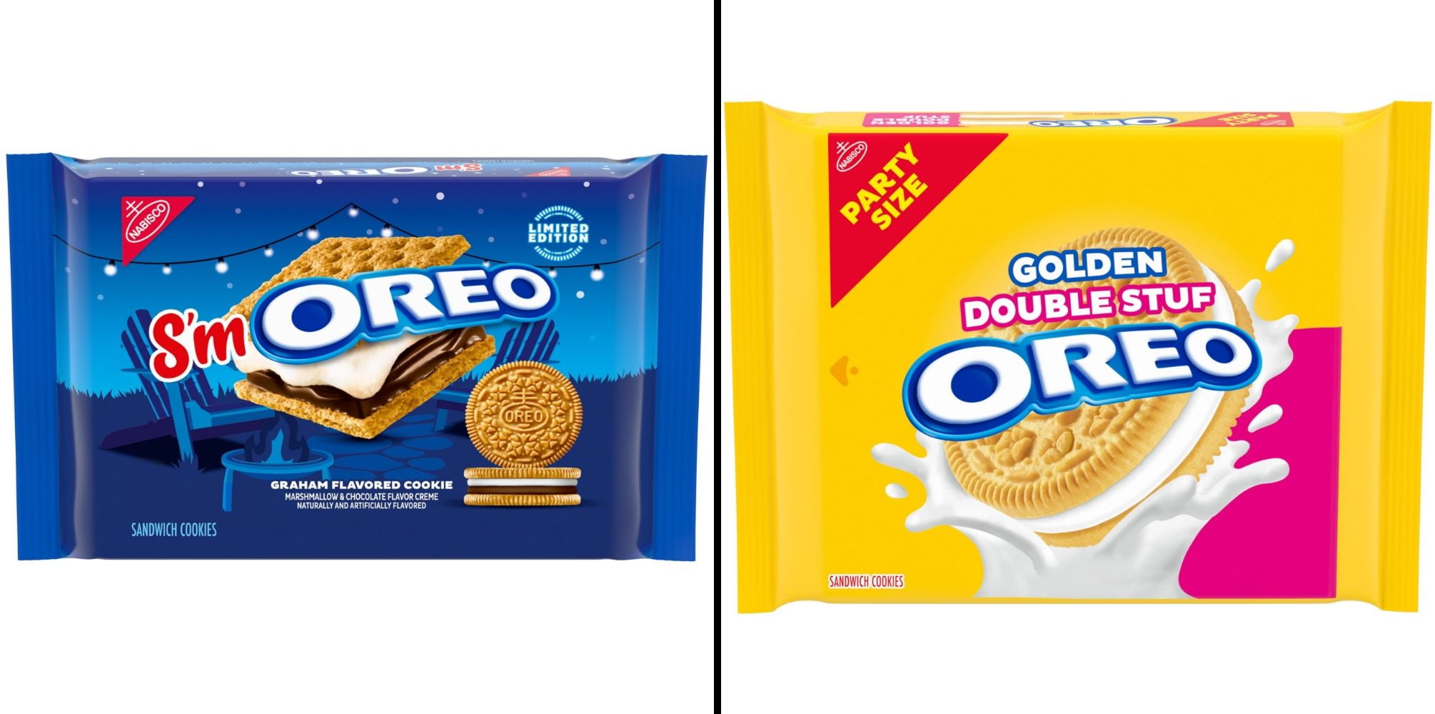 OREO Double Stuf Golden Sandwich Cookies 24.95 oz & OREO S'mOREO Sandwich Cookies 10.68 oz ...