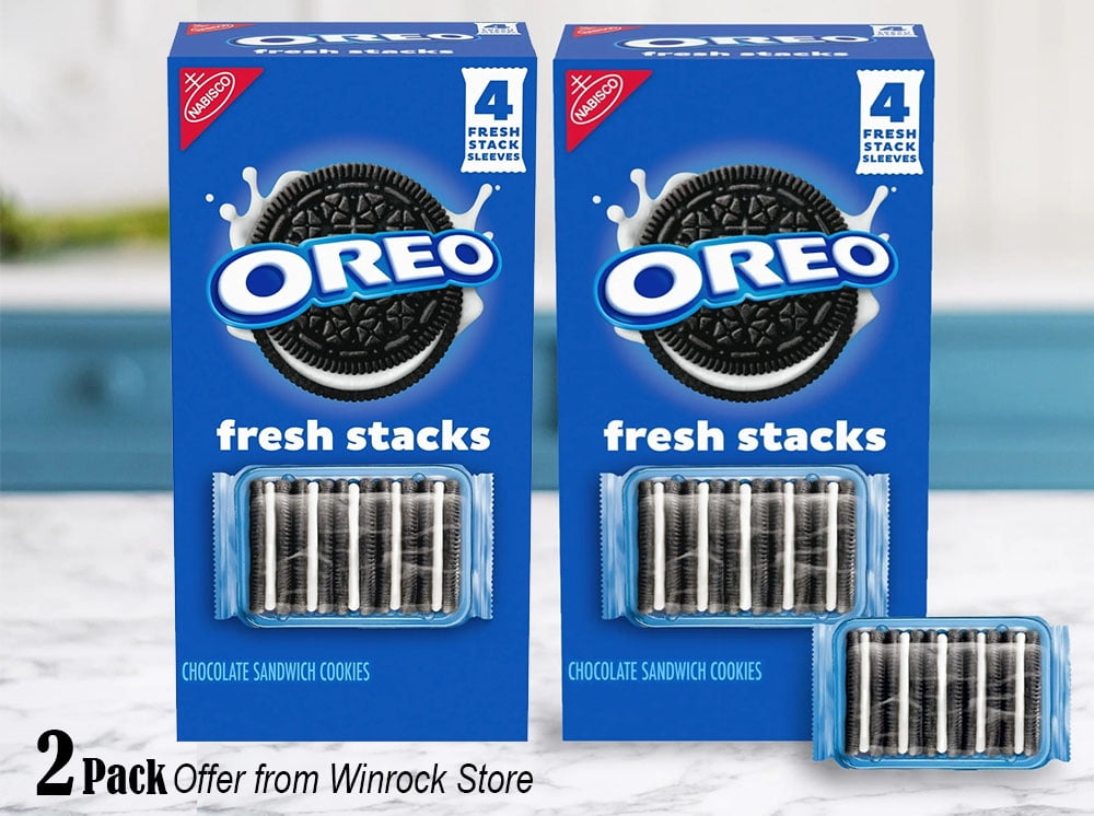 OREO Fresh Stacks Chocolate Sandwich Cookies, 8.05 oz. 4 Stacks (2 Pack ...