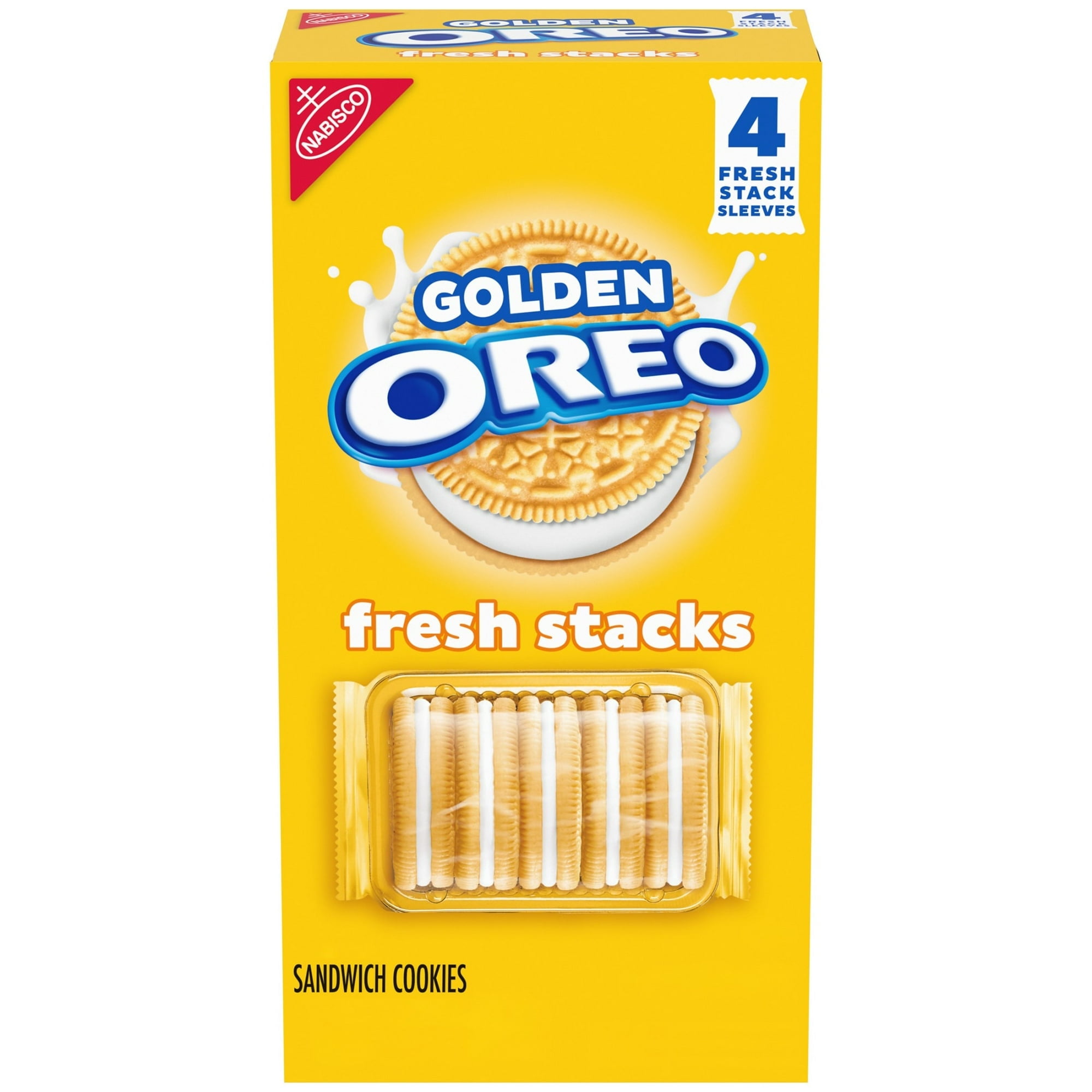 OREO Fresh Stacks Golden Sandwich Cookies, Travel Snacks, 8.05 oz (4 ...