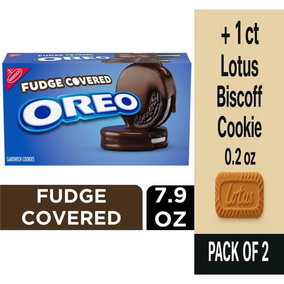 OREO Fudge Covered Chocolate Sandwich Cookies 7.9 oz - Pack of 2 ...