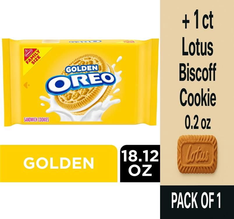 OREO Golden Sandwich Cookies Family Size 18.12 oz - Pack of 1 & Lotus ...