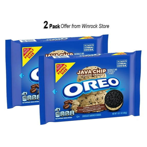 OREO Java Chip Creme Chocolate Sandwich Cookies, Family Size, 17 oz (2 ...