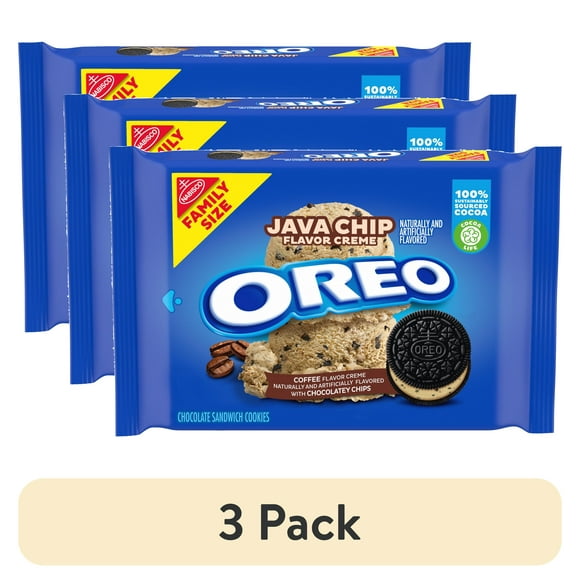 (3 pack) OREO Java Chip Creme Chocolate Sandwich Cookies, Family Size ...