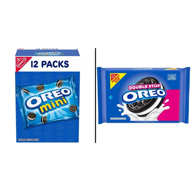 OREO Mini 12 Snack Packs & Double Stuf Family Size 18.71 oz - Walmart.com