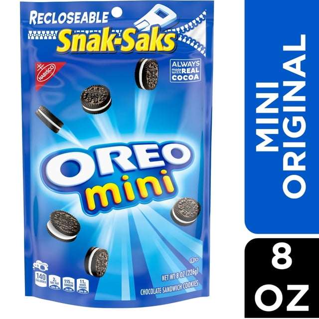 OREO Mini 8 oz Chocolate Sandwich Cookies, Snak-Saks, - Walmart.com