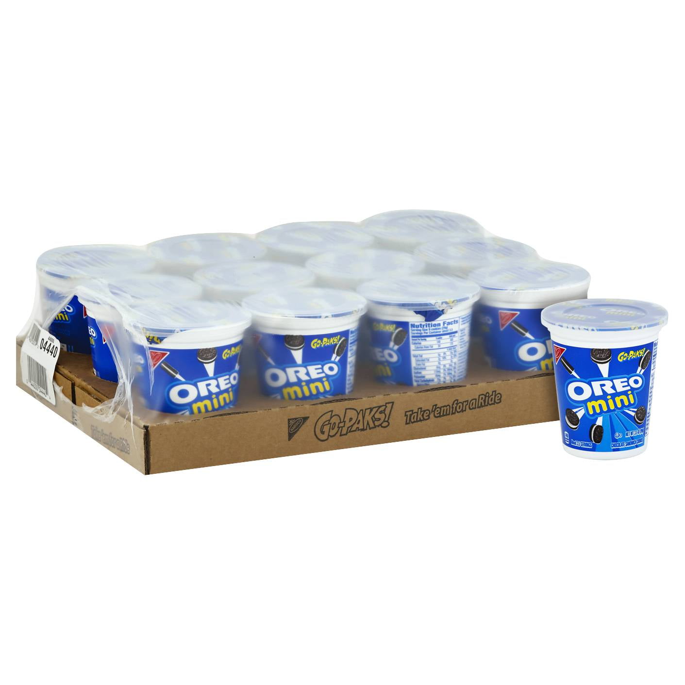 OREO Mini Chocolate Sandwich Cookies, Go-Paks, 12 - 3.5 oz Cups ...