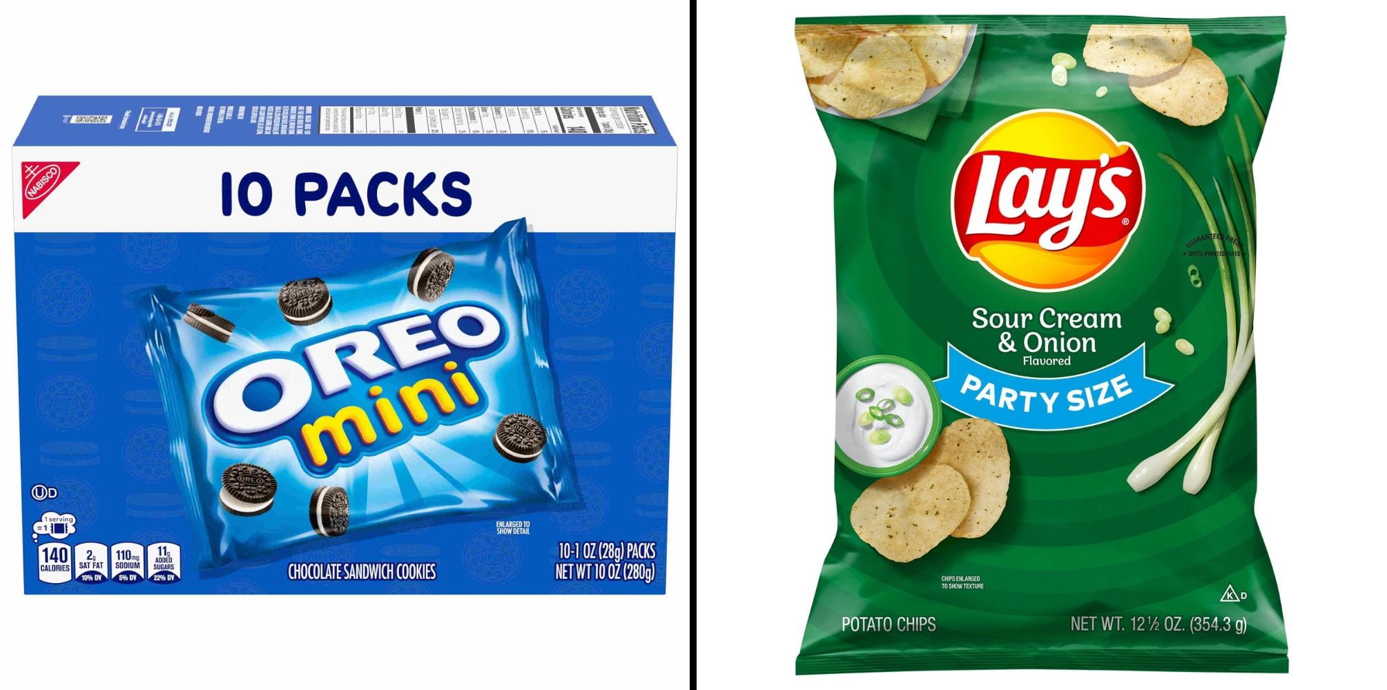 OREO Mini Chocolate Sandwich Cookies Multipack & Lay's Sour Cream Onion ...