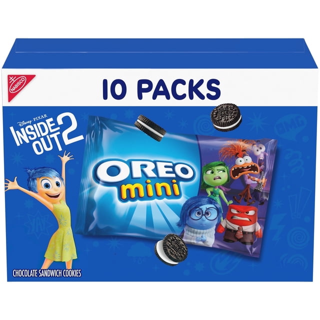 OREO Mini Chocolate Sandwich Cookies, School Snacks, 10 Snack Packs ...