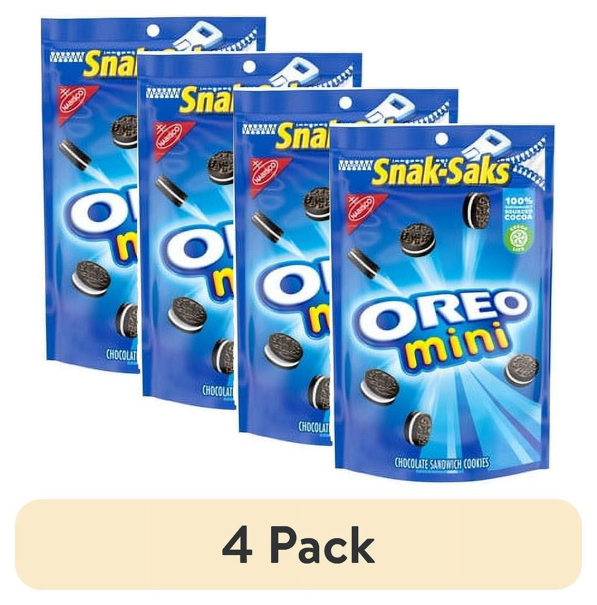 (4 pack) OREO Mini Chocolate Sandwich Cookies, Snak-Saks, 8 oz - Walmart.com