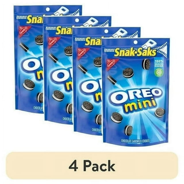 4 Pack Oreo Mini Chocolate Sandwich Cookies Baked Snak Saks 8 Oz