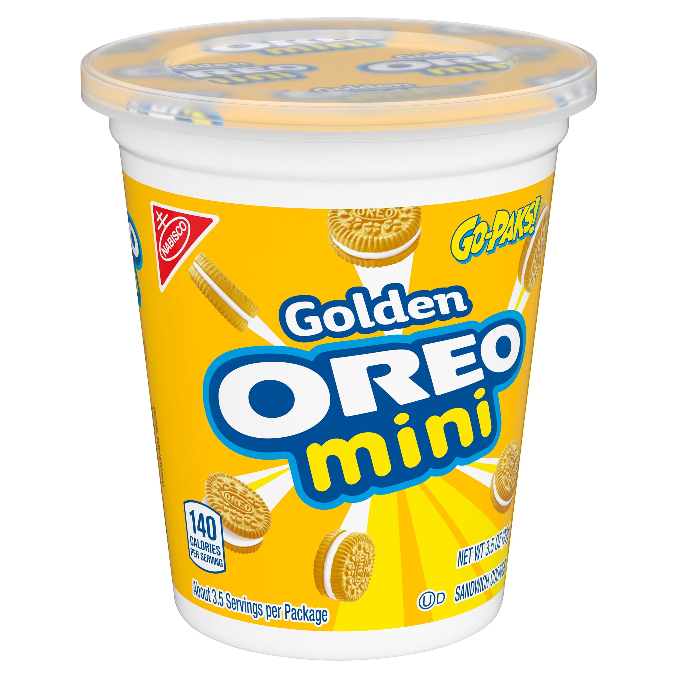 OREO Mini Golden Sandwich Cookies, Vanilla Flavor, 1 Go-Pak Cups ...