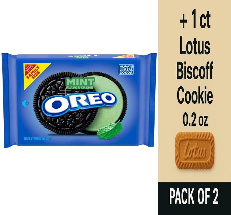 OREO Mint Creme Chocolate Sandwich Cookies - Family Size - 18.71 oz ...