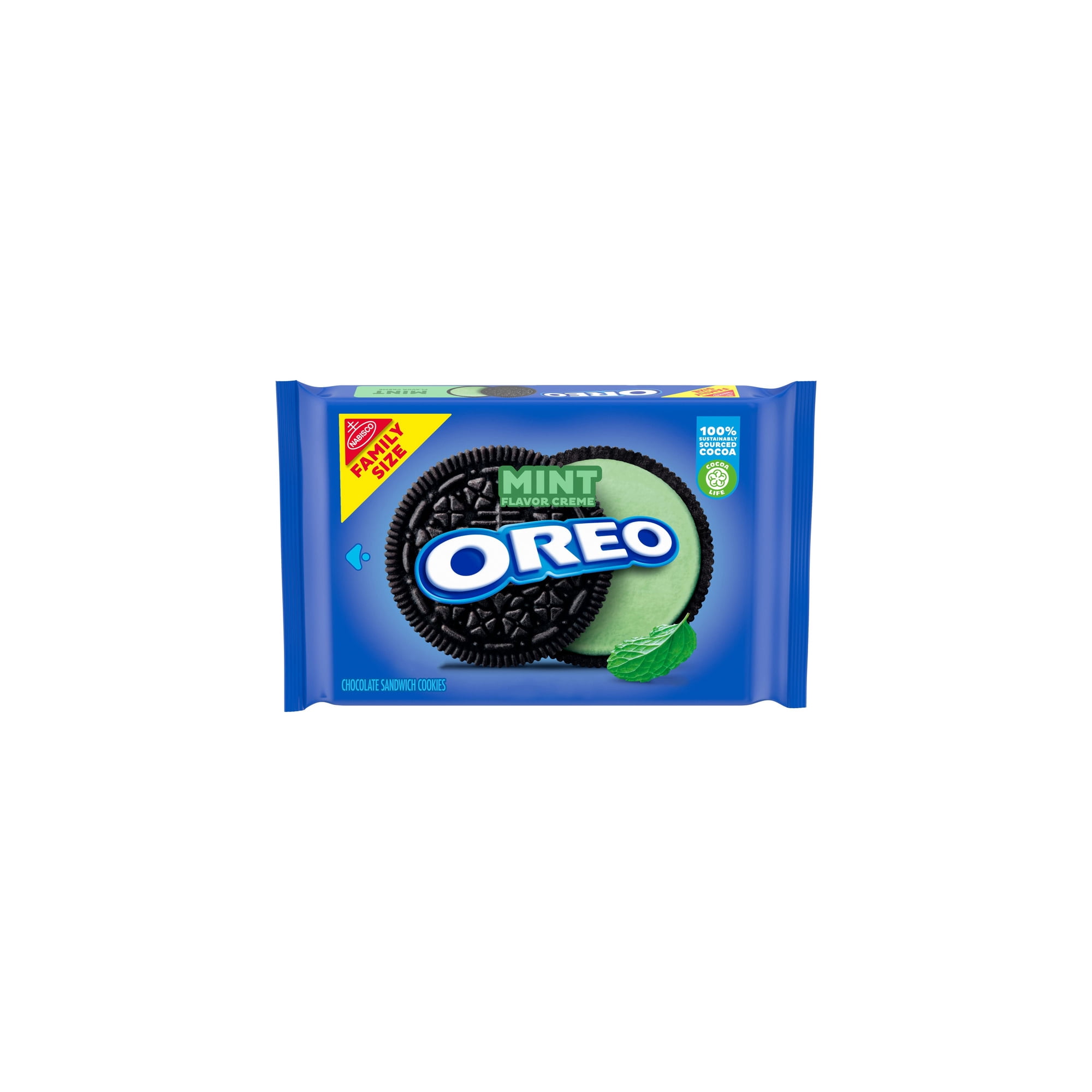 OREO Mint Creme Chocolate Sandwich Cookies, Family Size, 18.71 oz (Pack ...