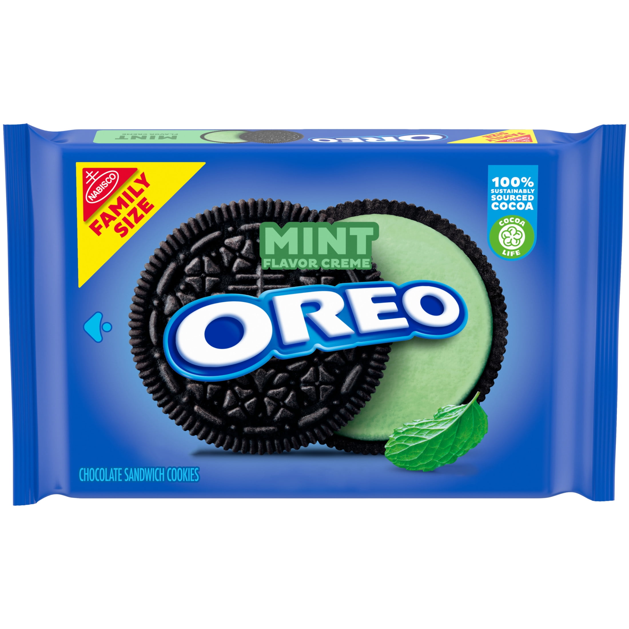 OREO Mint Creme Chocolate Sandwich Cookies, Family Size, 18.71 oz - Walmart.com
