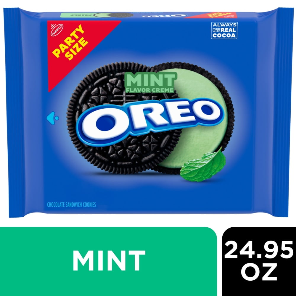 OREO Mint Creme Chocolate Sandwich Cookies Party Size - 24.95 oz - Pack ...
