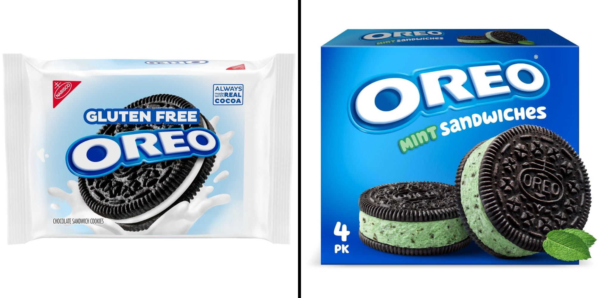 OREO Mint Sandwiches 4ct & OREO Gluten Free Chocolate Sandwich Cookies ...