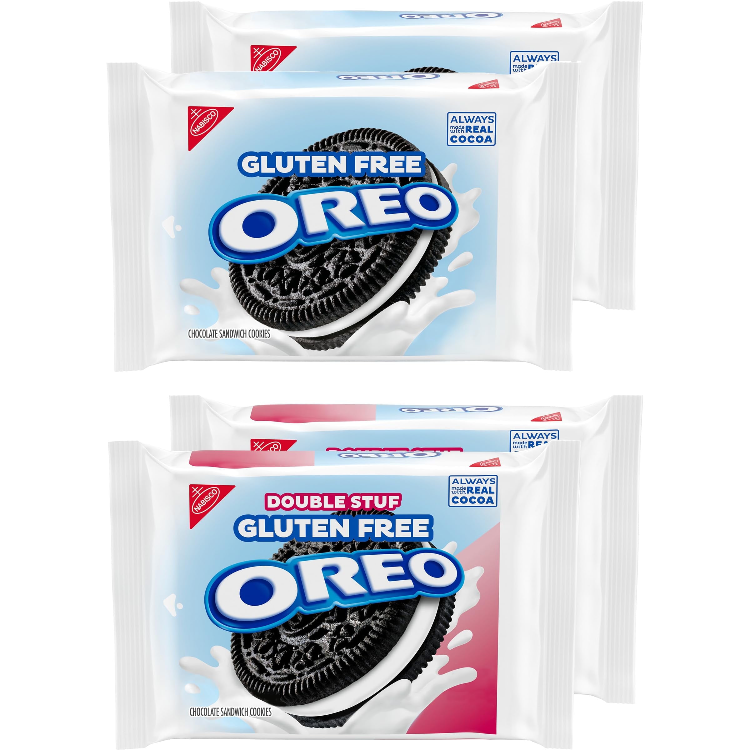 OREO Original & OREO Double Stuf Gluten Free Cookies Variety Pack, 4 Packs - Walmart.com