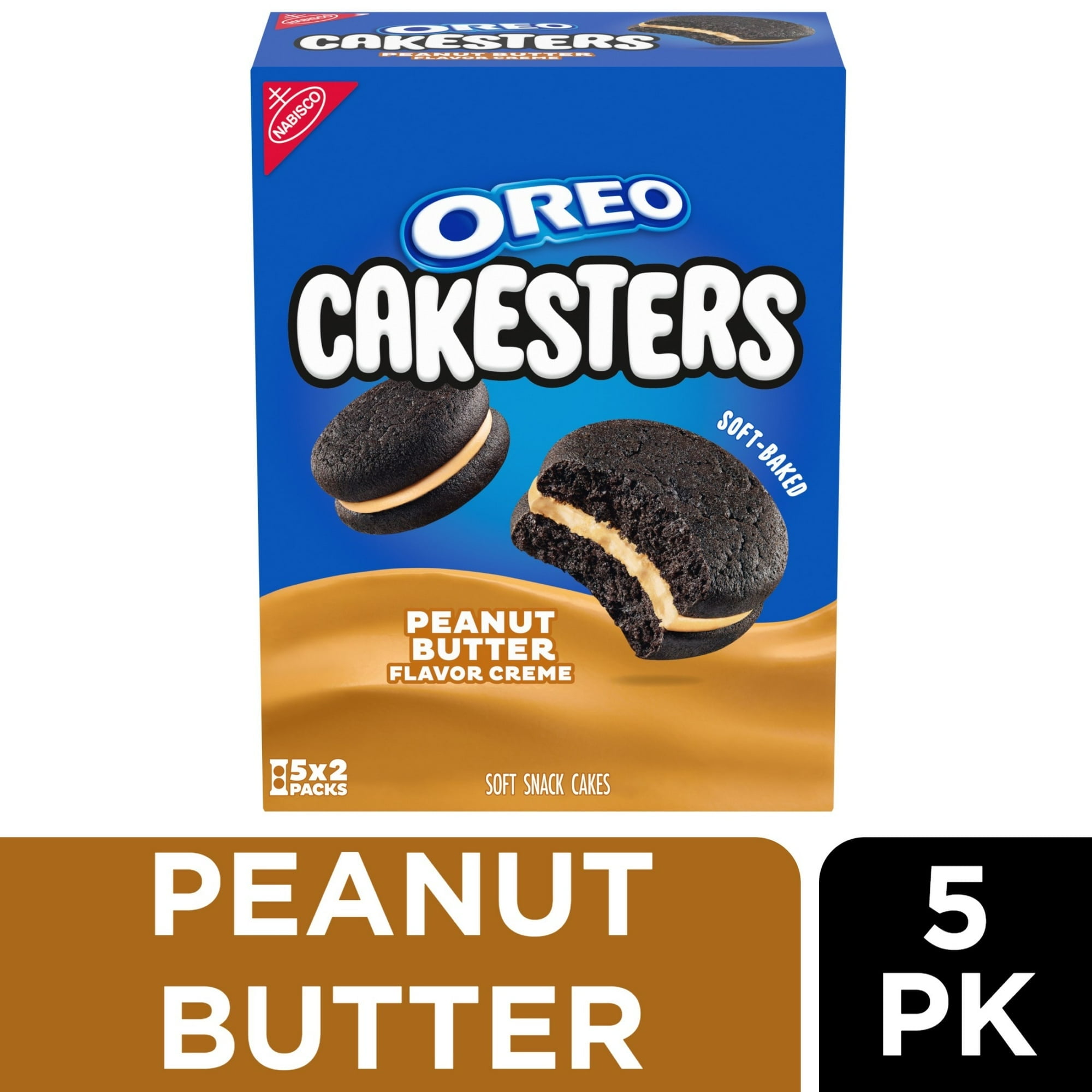 OREO Peanut Butter Creme Cakesters Soft Snack Cakes, 5 - 2.02 oz Snack ...