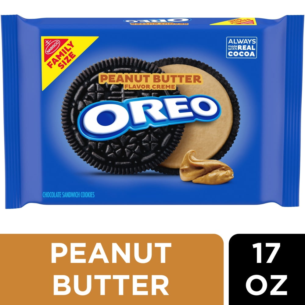 OREO Peanut Butter Creme Chocolate Sandwich Cookies Family Size, 17 oz ...