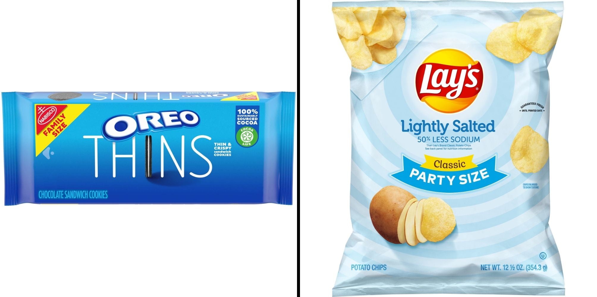 OREO Thins Chocolate Sandwich Cookies 11.7 oz & Lay's Lightly Salted ...