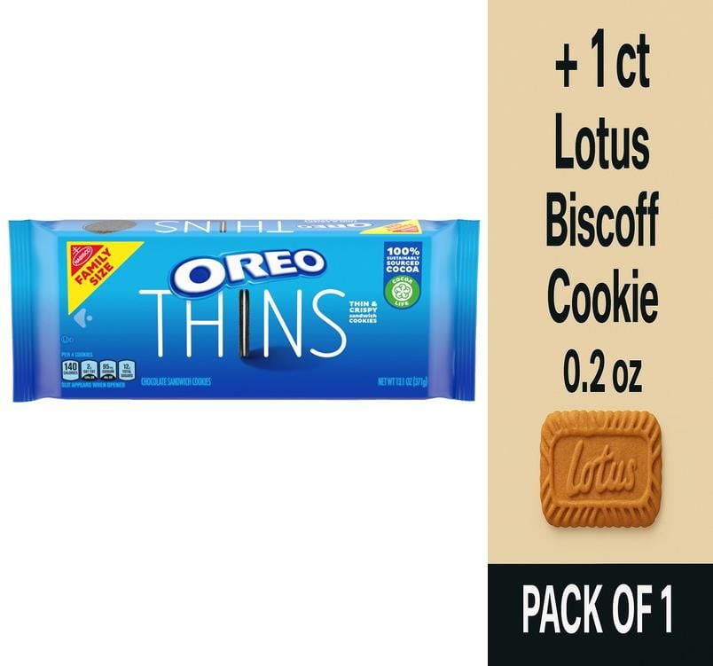 OREO Thins Chocolate Sandwich Cookies Family Size 13.1 oz - Pack of 1 ...