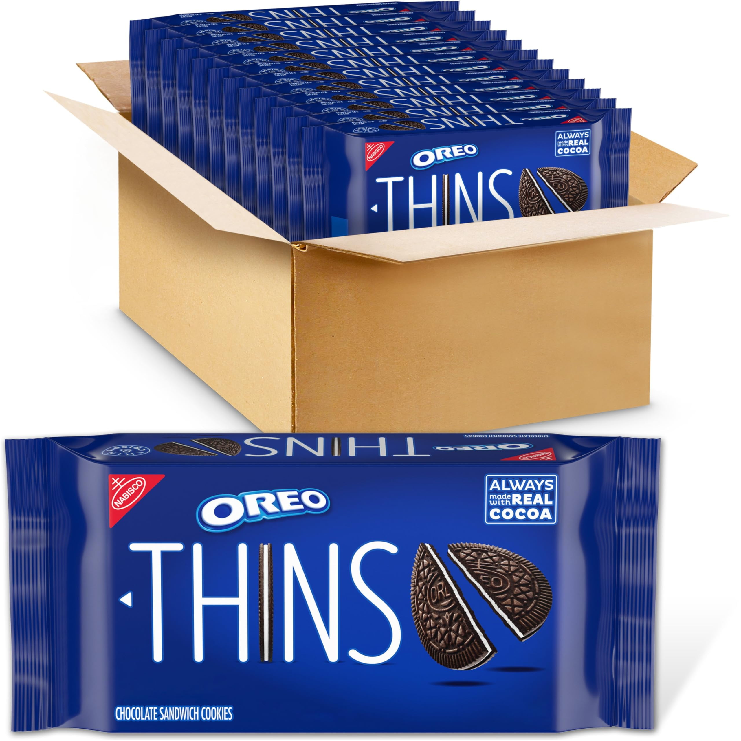 OREO Thins Chocolate Sandwich STF9 Cookies, 12 - 9.21 oz Packs ...