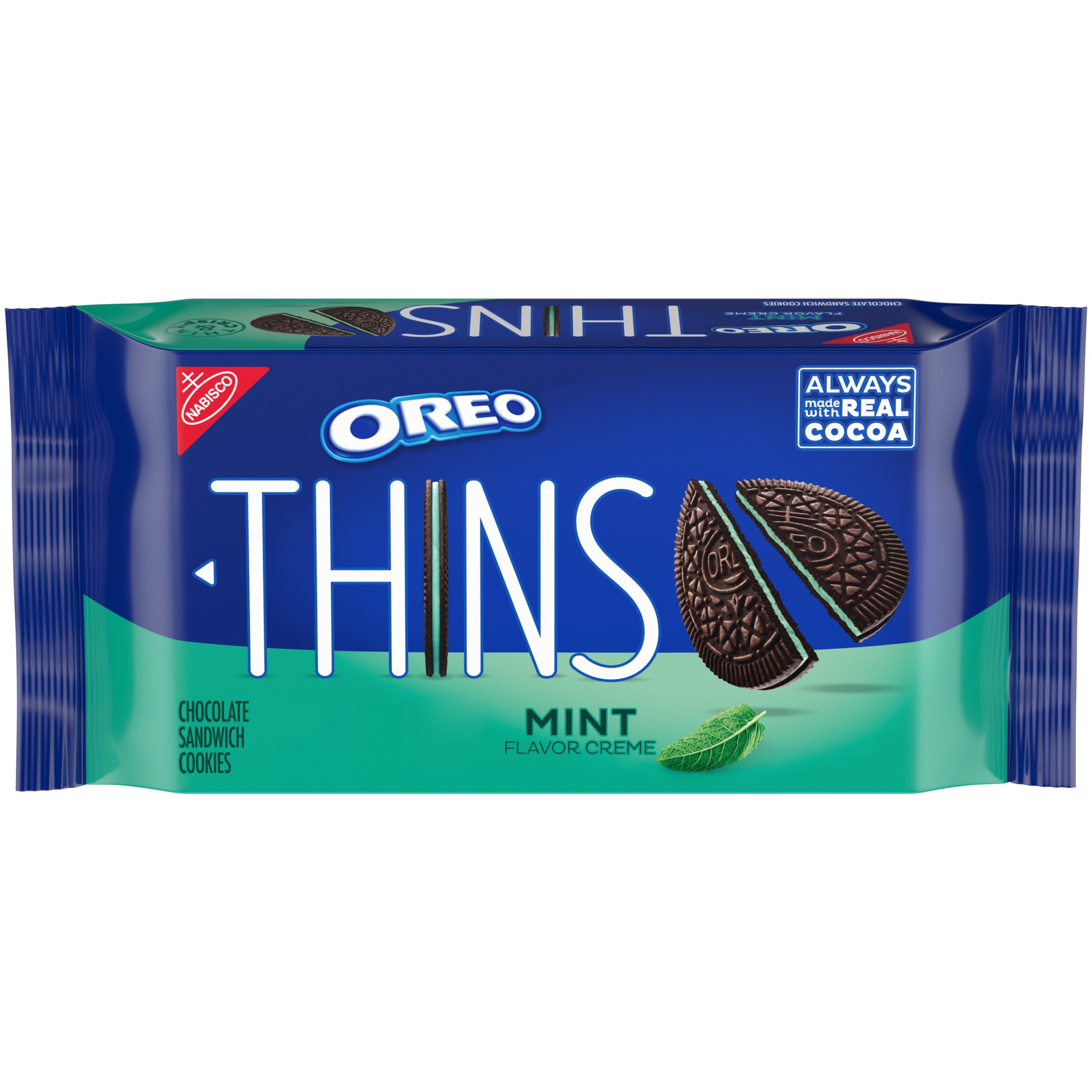 OREO Thins Mint Creme Chocolate Sandwich Cookies, 9.21 oz - Walmart.com